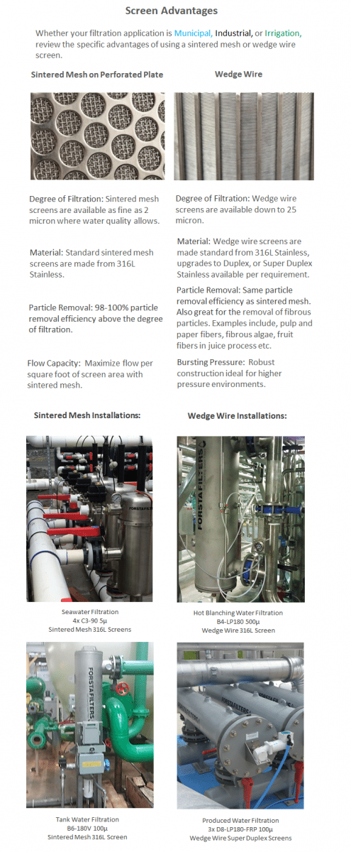 Industrial Water Filter Screen Advantages - Forsta Filters